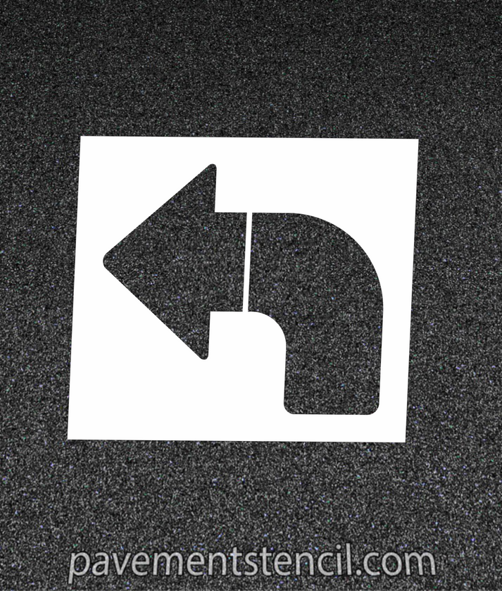 Chipotle Left Turn Arrow Stencil | StencilFast
