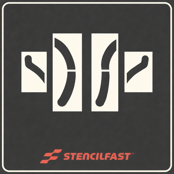 Dunkin' Standard Stencil Kit 2 (Curved Arrow) | StencilFast