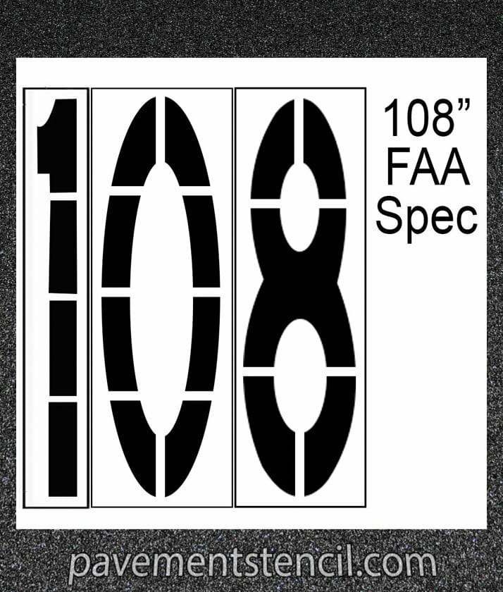 F.A.A. Airport Letter and Number 108” Stencils (9 ft. Tall) | StencilFast